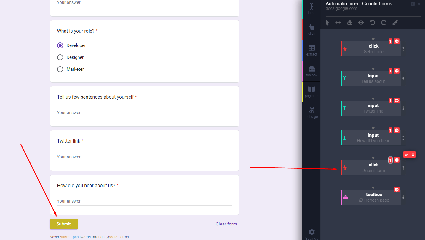 Automate Dynamic Form Filling With No Code Bot