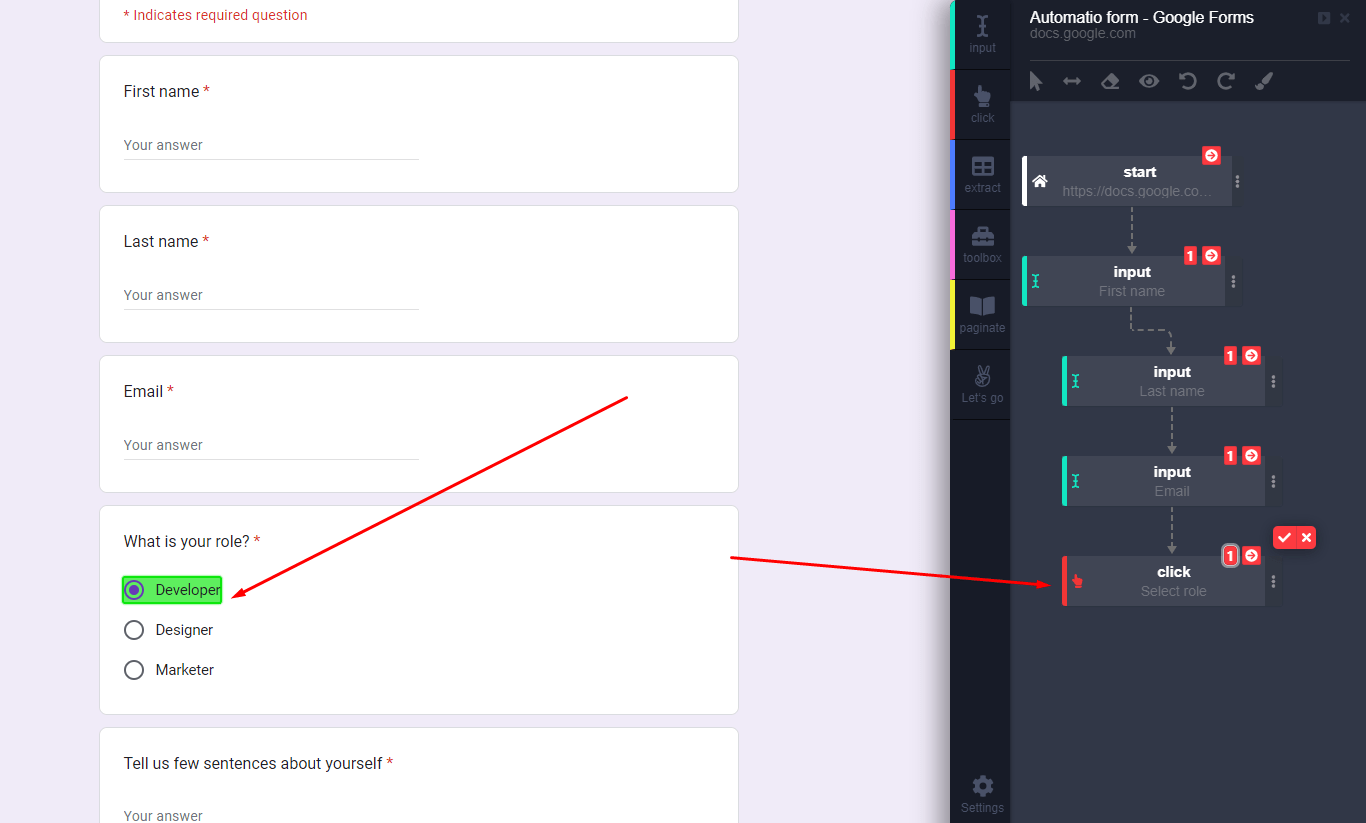 Automate Dynamic Form Filling with No-code Bot